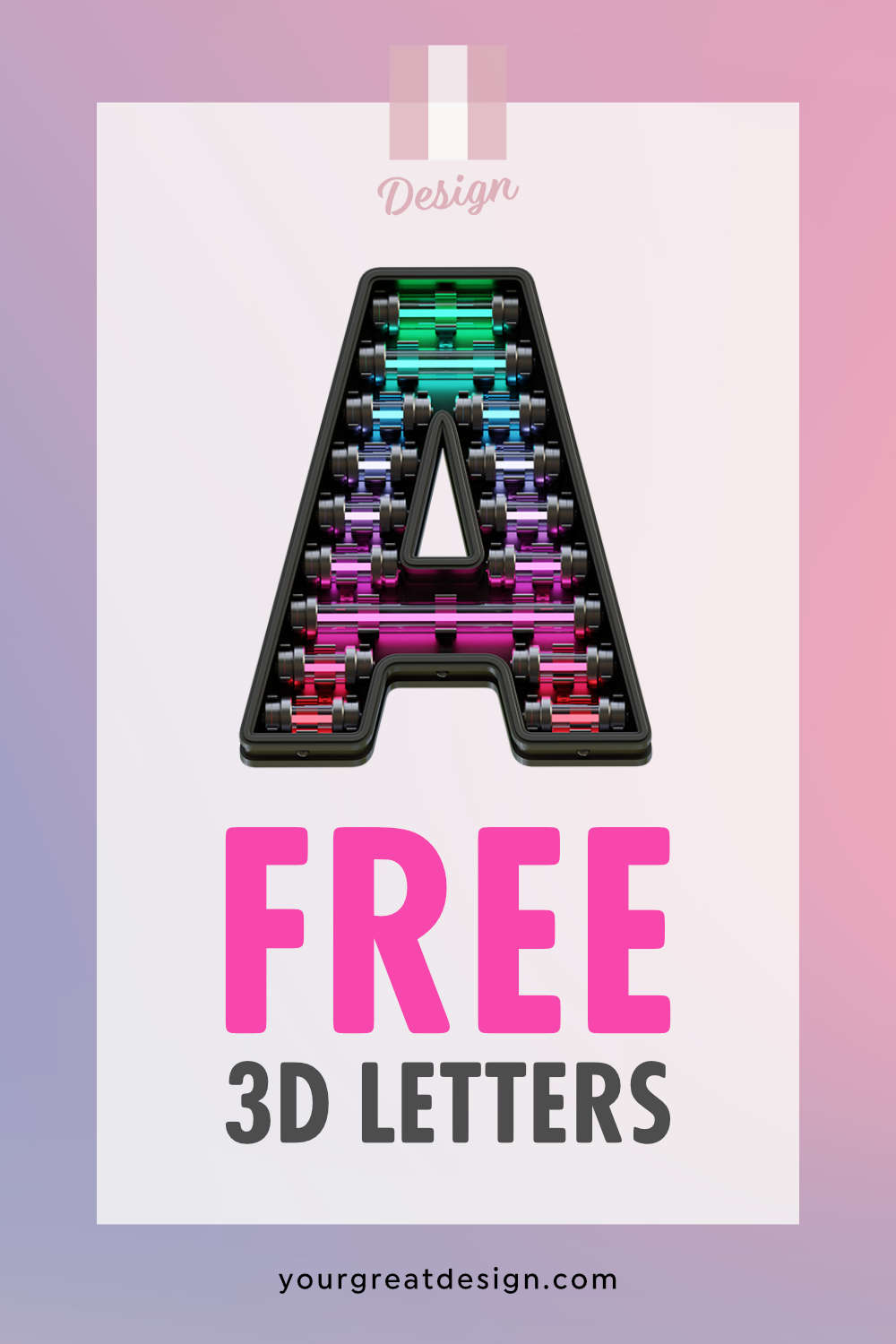 Freebie Unique 3D Letters – available for commercial use – Your Great ...