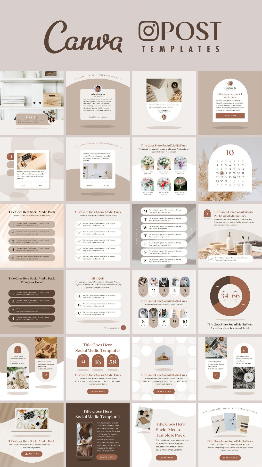 Instagram Templates Canva Shadow – Editable Social Media Pack – Your ...