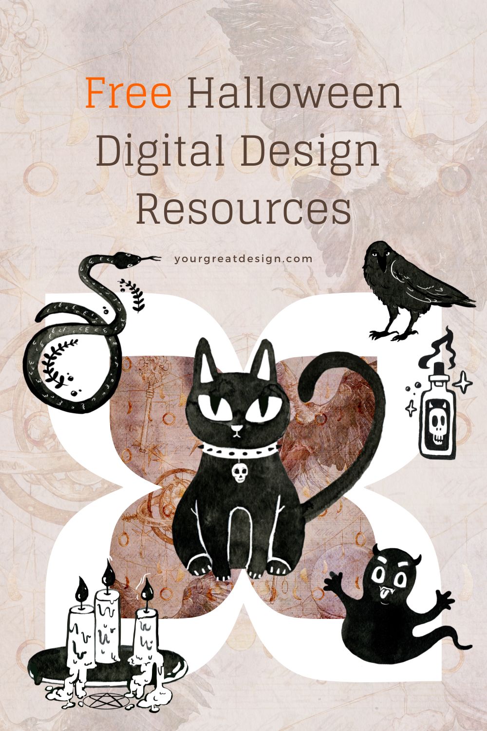 Halloween free spooky clipart & design resource – Your Great Design